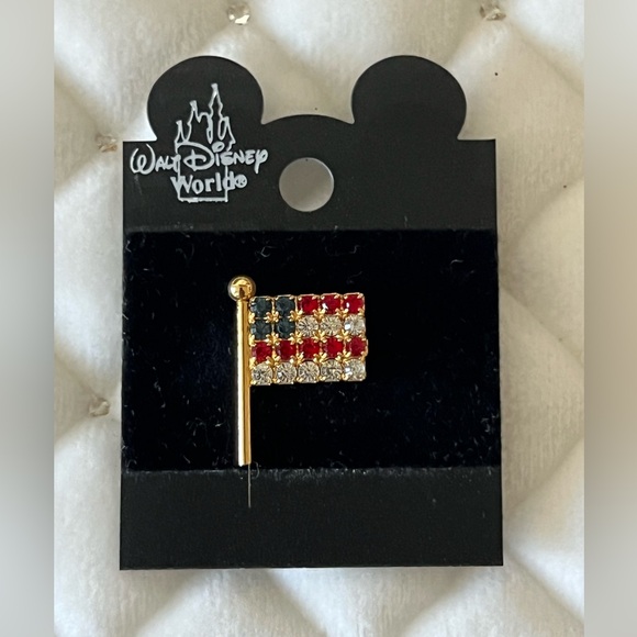 Walt Disney | Jewelry | Walt Disney World American Flag Rhinestone Pin ...